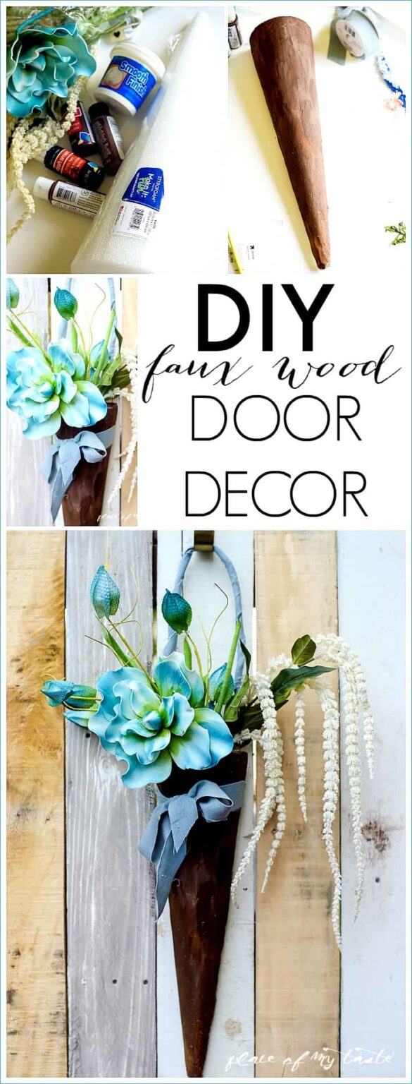 DIY FAUX WOOD DOOR DECOR