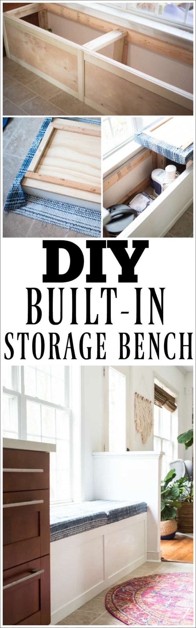 DIY BUILT-IN STORAGE BENCH TUTORIAL | ONE ROOM CHALLENGE WEEK 3 - Place ...